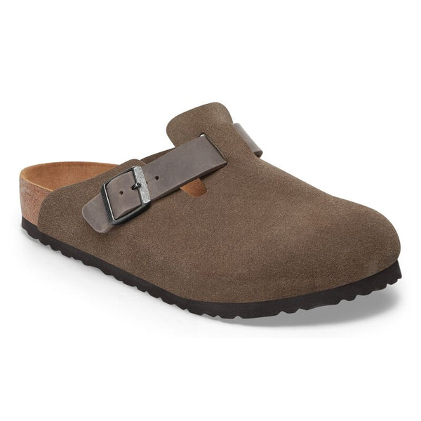 BIRKENSTOCK-Boston Mixed Leather Concrete Grey - Shoemates Footwear