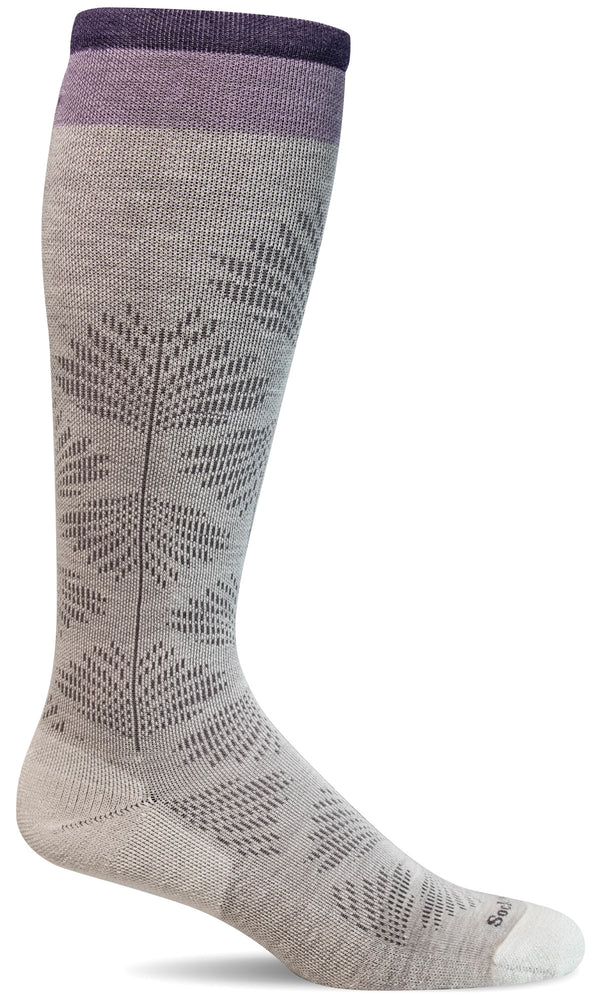 Sockwell- Full Floral Wide Calf Compression-Natural - Shoemates Footwear