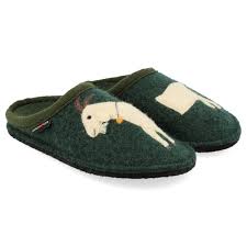 Haflinger-Goat Slippers Spruce Green - Shoemates Footwear & Repair, LLC